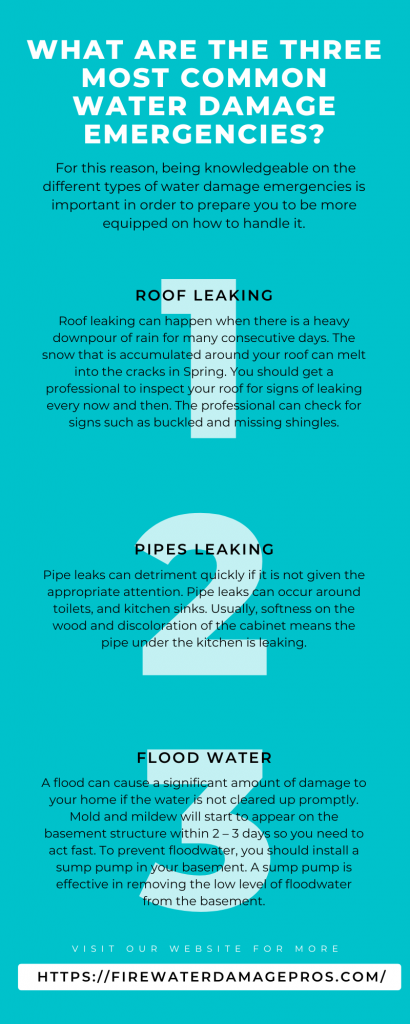 What are the Three Most Common Water Damage Emergencies?